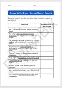 Test If You Know How to Use Gerund vs Participle - Worksheet - EnglishBix