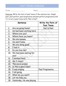 Write the correct past tense form in the blanks - EnglishBix