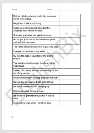 Identify the Concrete Nouns in The Sentences - Workbook - EnglishBix