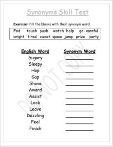 Synonyms Matching and Filling Exercise for Beginners - EnglishBix