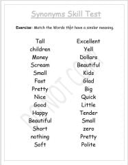 Synonyms Matching and Filling Exercise for Beginners - EnglishBix