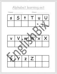 Write The Alphabets Below Their Specified boxes - EnglishBix