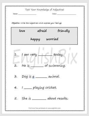 Write and Fill the Adjectives which Express Your Feelings - EnglishBix