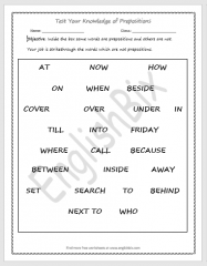 Mixed Prepositions Worksheets & Printables - EnglishBix