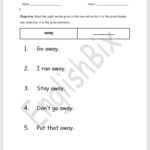 Away - Write and Underline the Given Sight Word in Sentences - EnglishBix