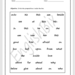 Circle The Prepositions Given Inside the Box - EnglishBix