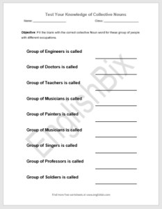 Group of People Worksheets & Printables - EnglishBix