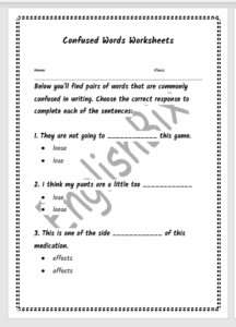 Choose from The Confused Word Pairs to Complete Sentences - EnglishBix