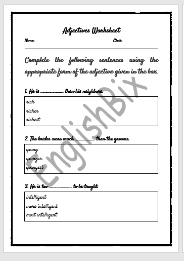 Fill Blanks - Choose Correct Adjective from Given Options - EnglishBix