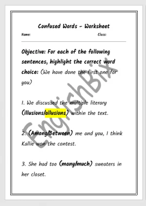 Highlight the Correct Word Choice to Complete Sentences - EnglishBix