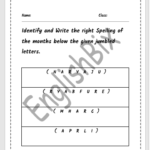 Identify and Write the Months after Unjumbling Letters - EnglishBix