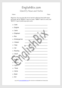Identify the Noun and Verbs to Fill the Blanks Correctly - EnglishBix