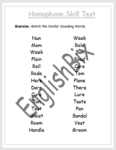 Similar Sound Words Worksheets & Printables - EnglishBix