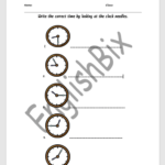 Write the correct time by looking at the clock needles - EnglishBix