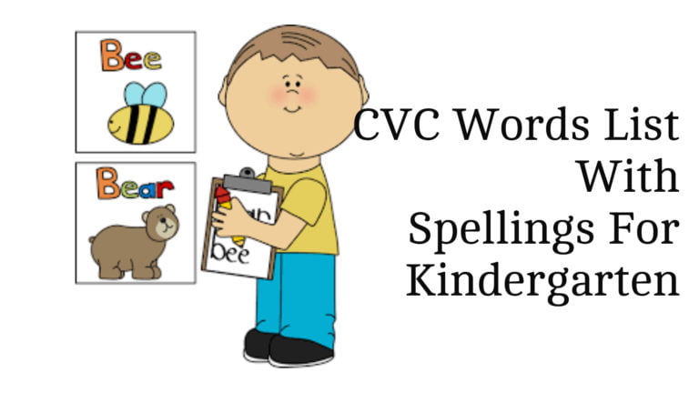 CVC Words List with Pictures & Sentences for Kindergarten - EnglishBix