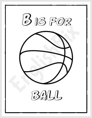 Letter B Pictures Coloring Book for Kids - EnglishBix