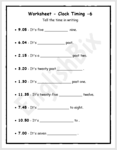 Clock and Time Telling Exercise Workbook - EnglishBix