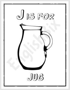 Letter J Pictures Coloring Book for Kids - EnglishBix