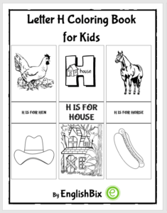 Letter H Pictures Coloring Book for Kids - EnglishBix