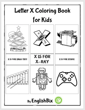 Letter X Pictures Coloring Book for Kids - EnglishBix