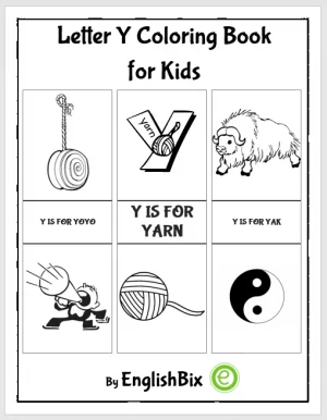 Letter Y Pictures Coloring Book for Kids - EnglishBix
