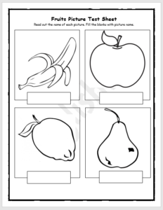 Fruits and Vegetables Picture Workbook for Kids - EnglishBix