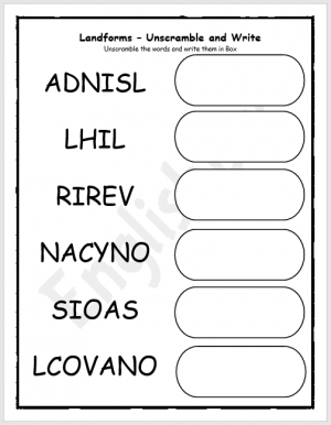 Types of Landforms Picture Workbook - EnglishBix