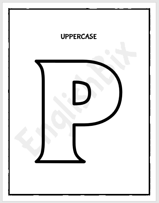 Letter P Pictures Coloring Book for Kids - EnglishBix