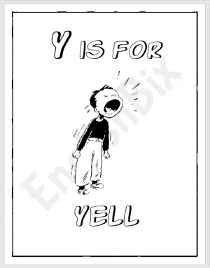 Letter Y Pictures Coloring Book for Kids - EnglishBix