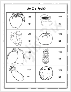 Fruits and Vegetables Picture Workbook for Kids - EnglishBix