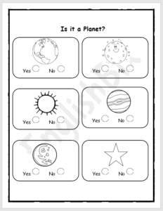 Kindergarten Solar System and Planets Worksheets - EnglishBix