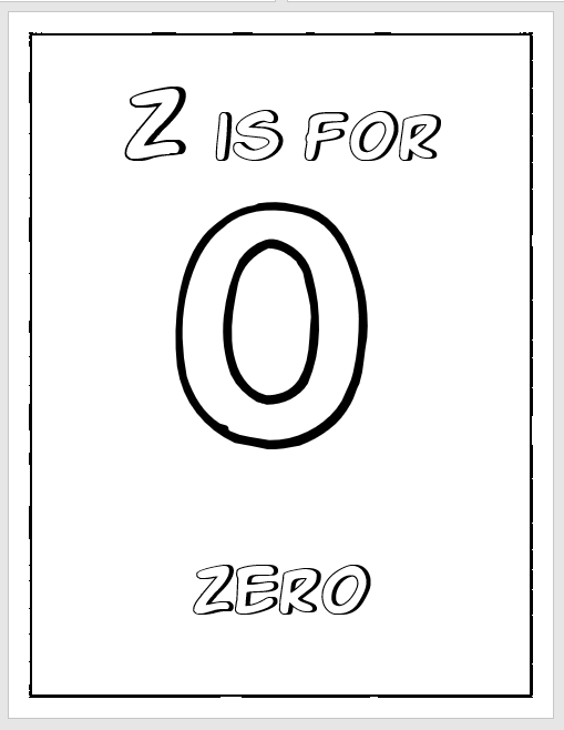 Letter Z Pictures Coloring Book for Kids - EnglishBix