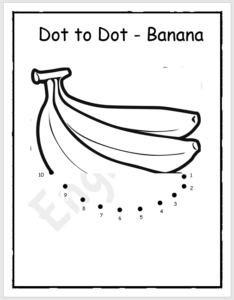 Fruits Dot to Dot Activity Printable Worksheets - EnglishBix