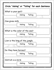 Identify Asking and Telling Sentences Workbook - EnglishBix