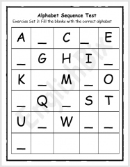 Alphabet Sequence Test Activities Workbook - EnglishBix