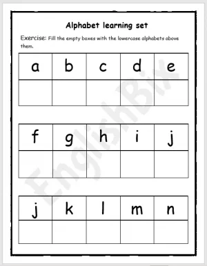 Lowercase a to z Alphabets Activity Workbook - EnglishBix