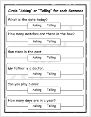 Identify Asking and Telling Sentences Workbook - EnglishBix