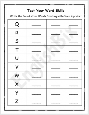 A to Z Writing Four Letter Words Workbook - EnglishBix