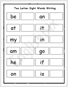 Lesson Plan on Two Letter Words for Kids - EnglishBix