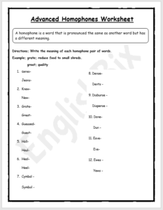 Homophones Exercise Workbook for Elementary Grade - EnglishBix