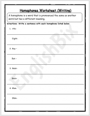 Homophones Exercise Workbook for Elementary Grade - EnglishBix