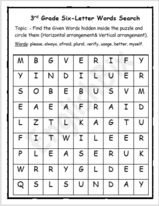 Third Grade Word Search Puzzles Printable Workbook - EnglishBix