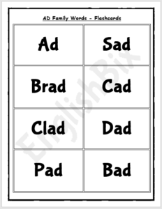 AD Family Words Activity Worksheets for Kids - EnglishBix