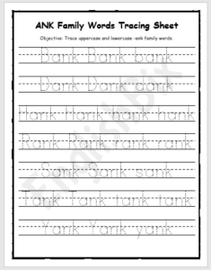 35 Word Family Words Tracing Activity Workbook - EnglishBix