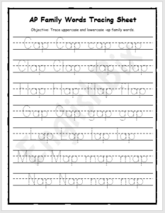 AP Family Words Activity Worksheets for Kids - EnglishBix