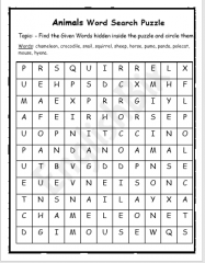 Animals Word Search Puzzles Printable Workbook - EnglishBix