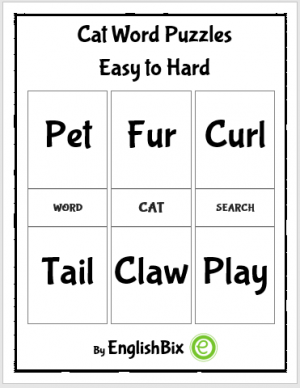Cat Word Search Puzzle Printable - EnglishBix