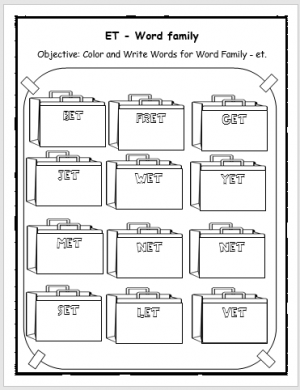 ET Word Family Printable Worksheets - EnglishBix