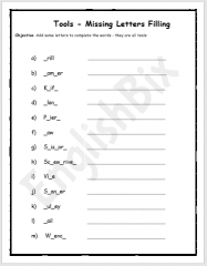 Fill Missing Letters to Form Words Exercise Workbook - EnglishBix