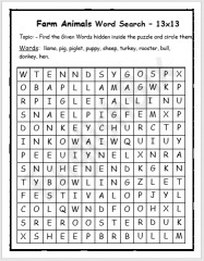 Farm Animals Word Search Printable - EnglishBix